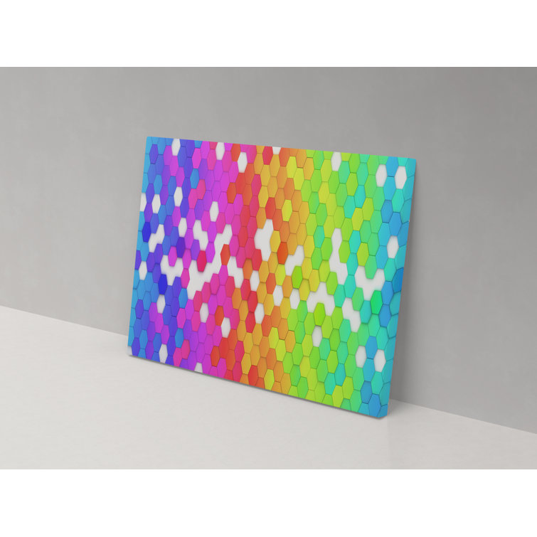 Metro Lane Rainbow Hexagons - Wrapped Canvas Painting | Wayfair.co.uk